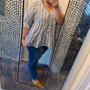 POL | Tops | Blue White Stripe Top | Poshmark